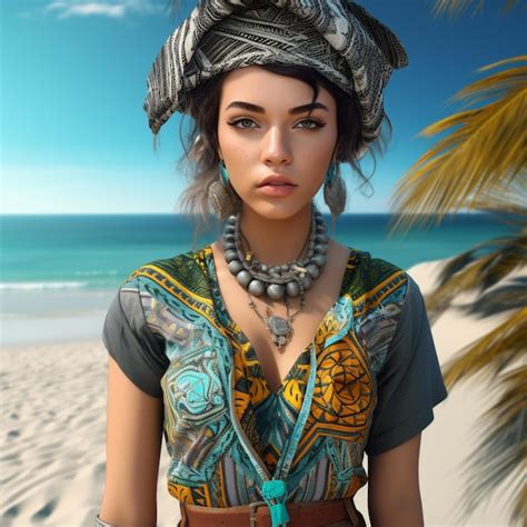 Premium Ai Image Exotic Beautiful Model Caucasian Woman Wearing