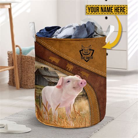 Custom Pig Laundry Basket