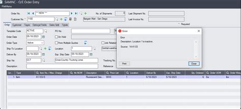 Location Is Inactive Error In Sage ERP Sage ERP Tips Tricks And Components