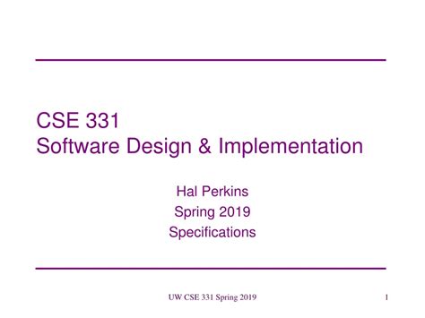 Ppt Cse 331 Software Design And Implementation Powerpoint Presentation