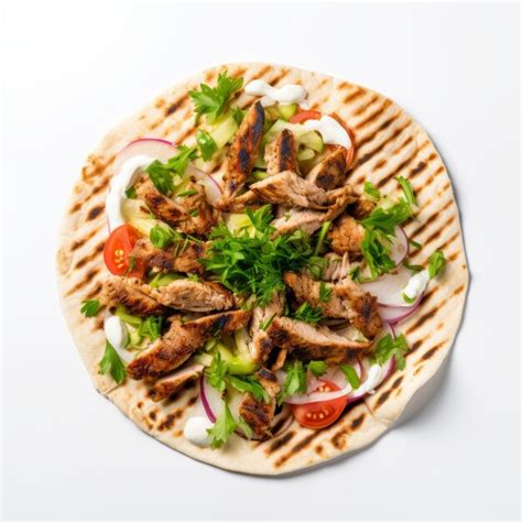 Premium Photo Top View Minimalistic Of An Isolated Chicken Shawarma