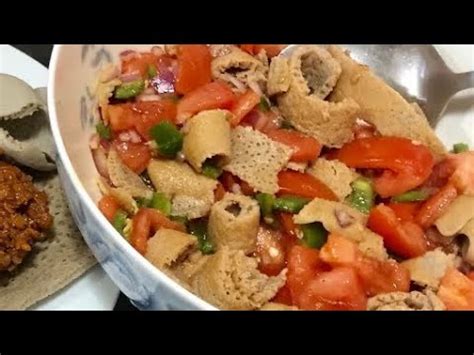 Vegan Tomatos Salad With Injera የፆም ቲማቲም ፍትፍት Timatim Fotfit 10 Min