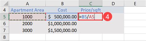 How To Calculate Price Per Square Foot In Excel 5 Easy Ways On Sheets