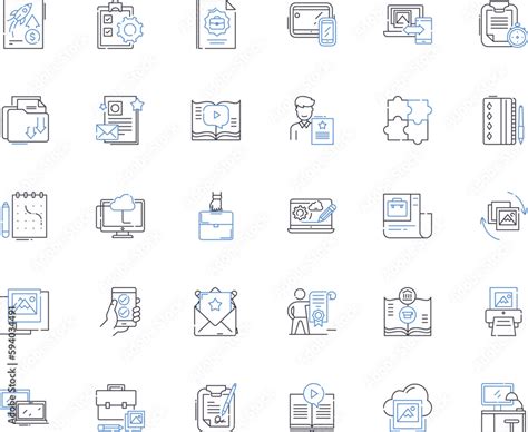 Compilation Line Icons Collection Collection Assortment Selection Aggregate Accumulation