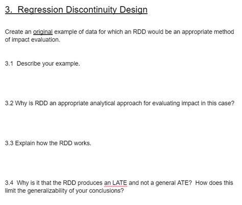Solved 3 Regression Discontinuity Design Create An Original