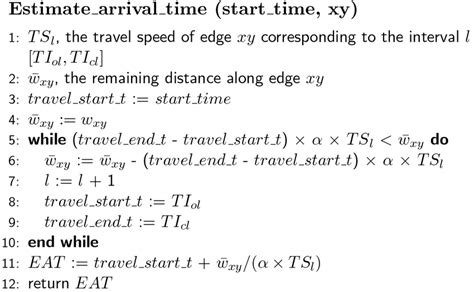The Function For Estimating Arrival Time Download Scientific Diagram