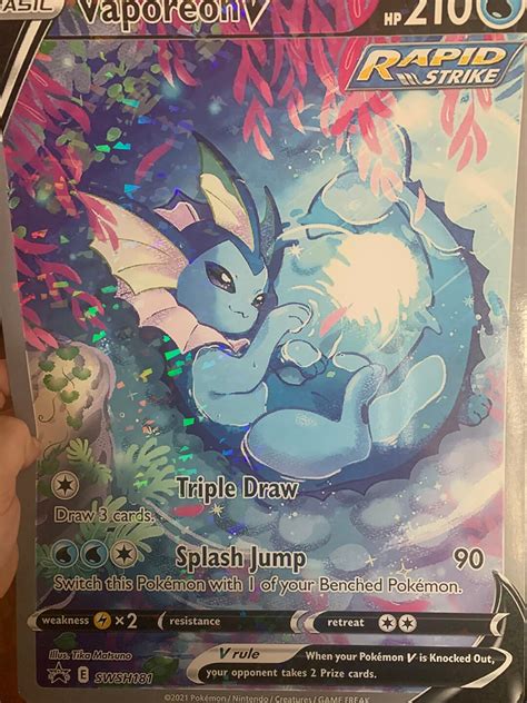 15 2 X 11 Custom Jumbo Pokemon Card Vaporeon V Swsh181 Holo Etsy