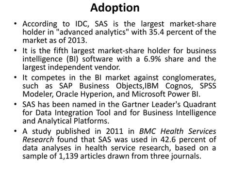 Sas Statistical Analysis System Pptx