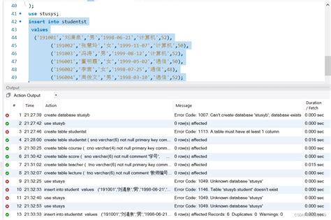 学生信息数据库（stusys）的样本数据 学生信息数据库样例 csdn博客