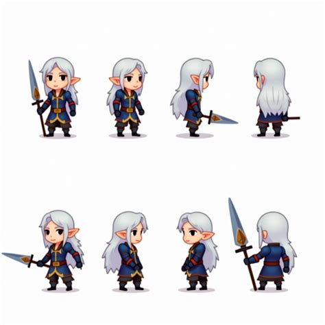Chibi Warrior Character Sprites Stable Diffusion Online