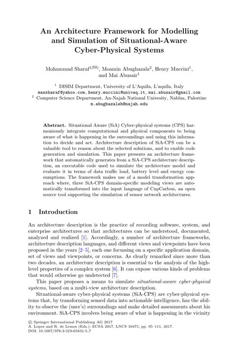 pdf an architecture framework for modelling and simulation of