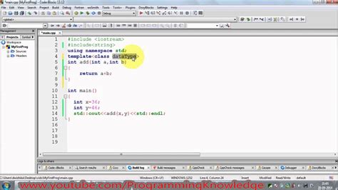 C Tutorial For Beginners 38 C Function Templates Youtube