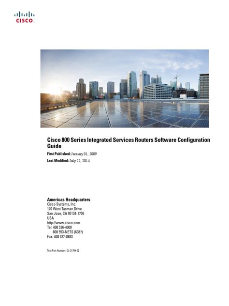 Cisco 800 Series Integrated Services Routers Software Configuration Guide Pdf Virtual