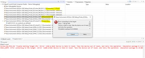 CCS AM5726 Not Able To Connect To Target Problem With DSP And Cortex M4 Cores But Can Connect