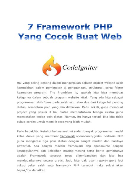 7 Framework Php Yang Cocok Buat Web Pdf