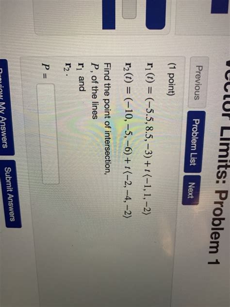 Solved Illiur Limits Problem 1 Previous Problem List Next