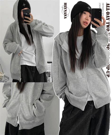 Unisex🖤2사이즈선택추가금x 교복템퀄보장🖤 투웨이집업 오버핏 기본 데일리 후드집업 남녀공용 커플템 올데이투웨이후드집업 에이블리