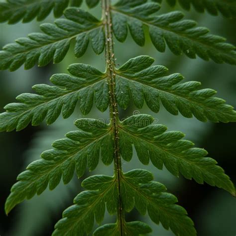 Close Up Of A Fern Leaf Displaying Pinnate Fronds Each With Multiple