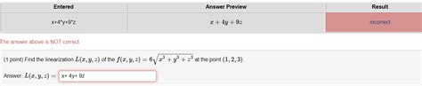 solved 1 point find the linearization l x y z of the