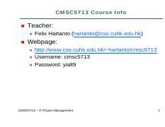 Cmsc Lecture Pdf CMSC Course Info Teacher Felix Hartanto Course Hero