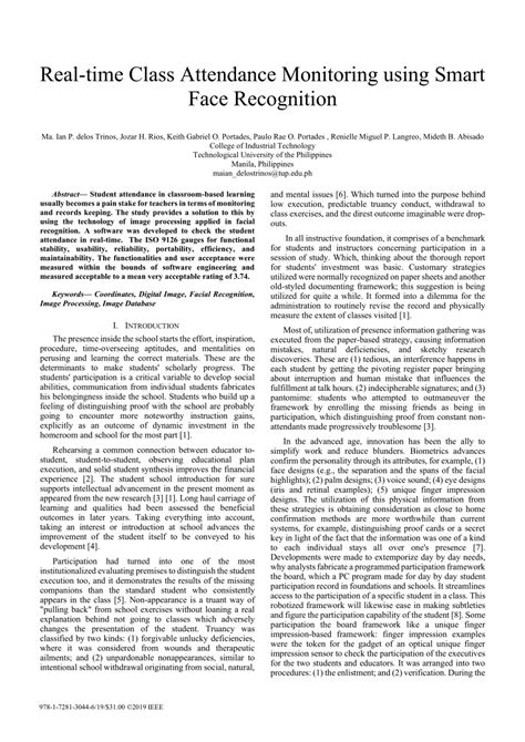 Pdf Real Time Class Attendance Monitoring Using Smart Face Recognition