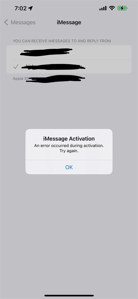 Imessage Activation Error R Ios