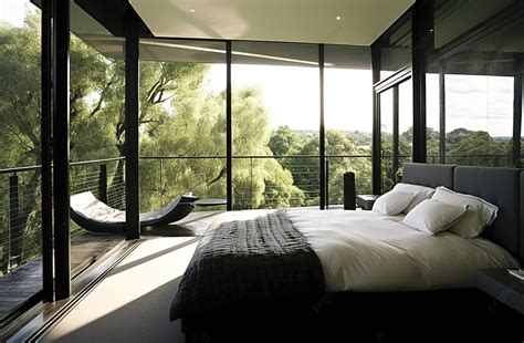 전망이 있는 마스터 침실 검은색 목재 현대의 배경 일러스트 및 사진 무료 다운로드 Pngtree