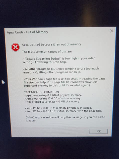Apex Crashing Out Of Memory Rpchelp