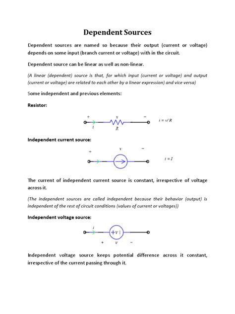 Dependent Sources Electrical Network Electrical Circuits