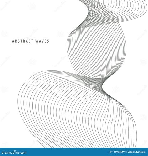 Abstract Wave Element For Design Stylized Line Art Background Vector Illustration Curved Wavy
