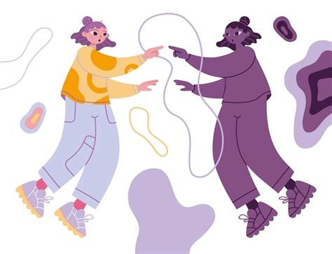 Premium Vector The Girl Meets Her Shadow Side Recognition And