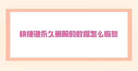 快捷键永久删除的数据怎么恢复？合适各种场景的方案 知乎