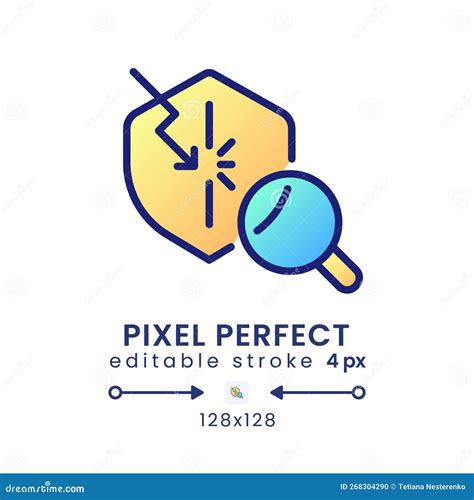 Penetration Test Gradient Fill Desktop Icon Stock Vector Illustration Of Cyberattack