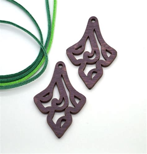 New Wooden Earring Cutouts One Pair Blanks 5 8 Laser Cutting Wood And Plywood