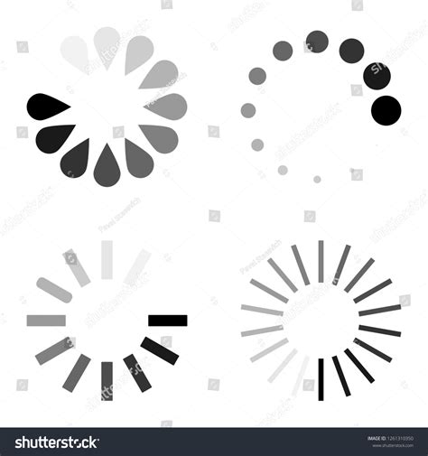 Loading Circle Icon Set Vector Illustration Stock Vector Royalty Free