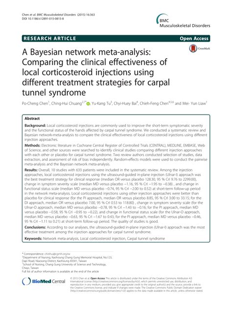 Pdf A Bayesian Network Meta Analysis Comparing The Clinical