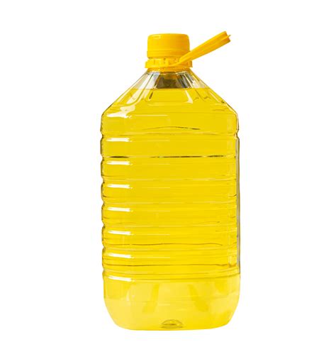 Yellow Cooking Oil In Big Plastic Bottle Isolated With Clipping Path In