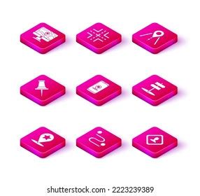 Set Map Pointer Star Route Location Stock Vector Royalty Free