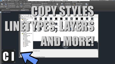 Autocad Tutorial Design Center Copy Styles Linetypes Blocks From One Drawing To Another