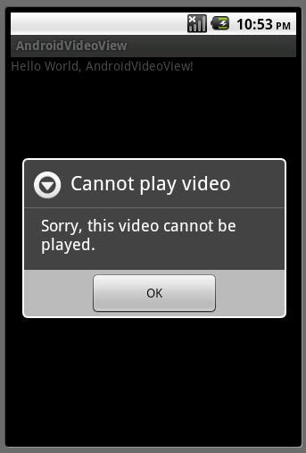 Android Er Displays Video In VideoView