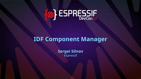 Edc22 Day 2 Talk 2 Idf Component Manager Youtube