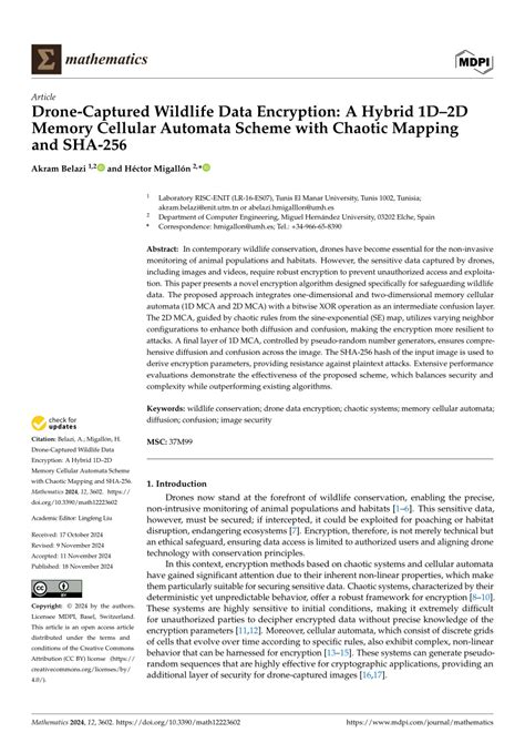 Pdf Drone Captured Wildlife Data Encryption A Hybrid 1d2d Memory