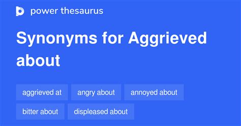 Aggrieved About Synonyms 47 Words And Phrases For Aggrieved About