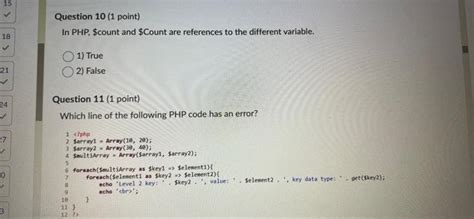 Solved Question Point In PHP Count And Count Chegg Com