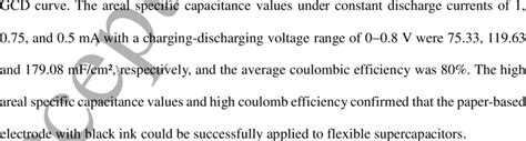 Lists The Areal Specific Capacitance Values Calculated From The