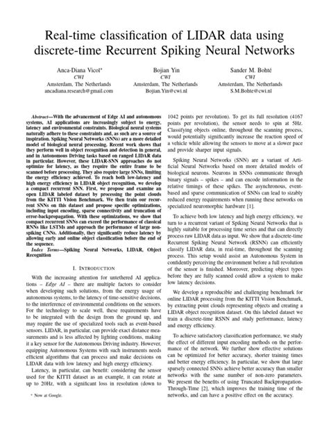 real time classification using snn pdf artificial neural network