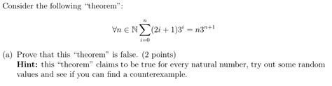 Solved Consider The Following Theorem N In EN Chegg