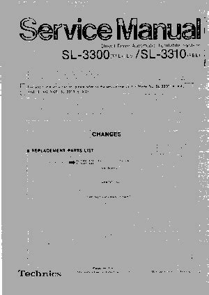 Free Audio Manuals T Technics Technics Sl