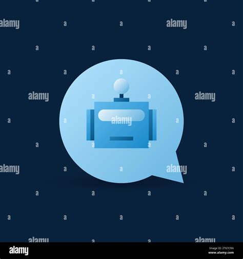 Speech Bubble With Robot Head Inside Icon Vector Chatbot Concept Sign