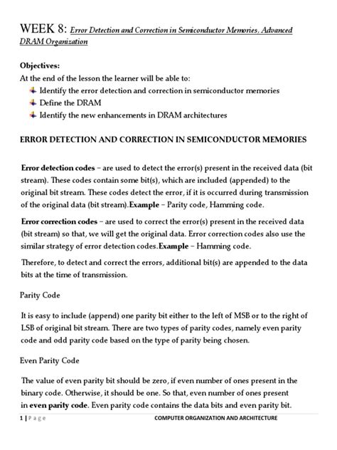 week 8 objectives pdf random access memory dynamic random